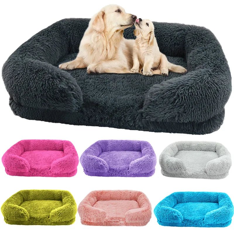Winter Rectangular Washable Plush Fluffy Large Dog Cat Bed – Wiggleez